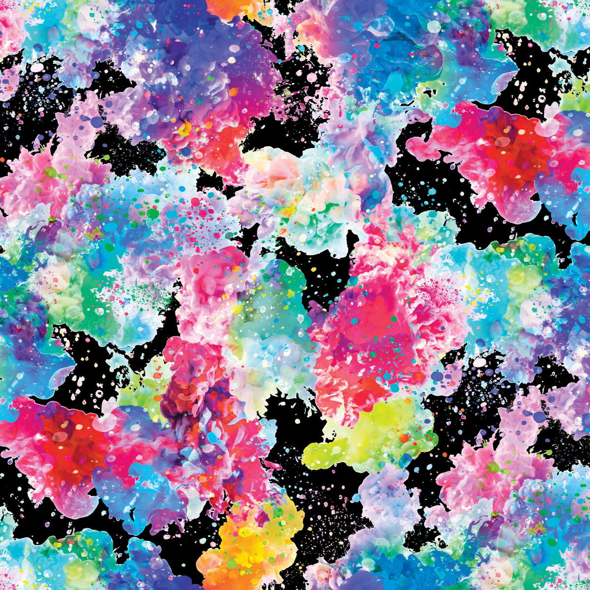 Gradients Euphoria Color Bursts Quilting Fabric in Midnight ...